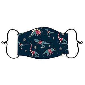 Walsent 5PCS Children Cute Print Washable and Adjustable Face Bandanas for Kids Outdoor Protective Stay Safe Face Bandanas, Christmas Decorations