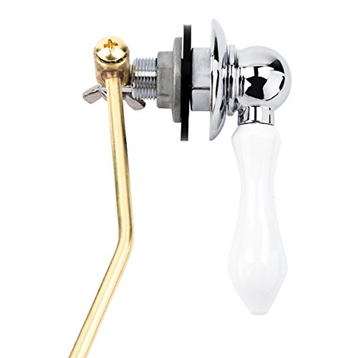 Toilet Handle Replacement Flush Lever - by LDR Global, Repair Replace Tank Flush Handles with Matching Bath Decor Parts, Universal Mount Fits Front Side and Angle Mounts