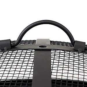 Sunnydaze Cosmic 42-Inch Wood-Burning Steel Fire Pit with Round Spark Screen, Poker, and Built-in Grate - Rust Patina