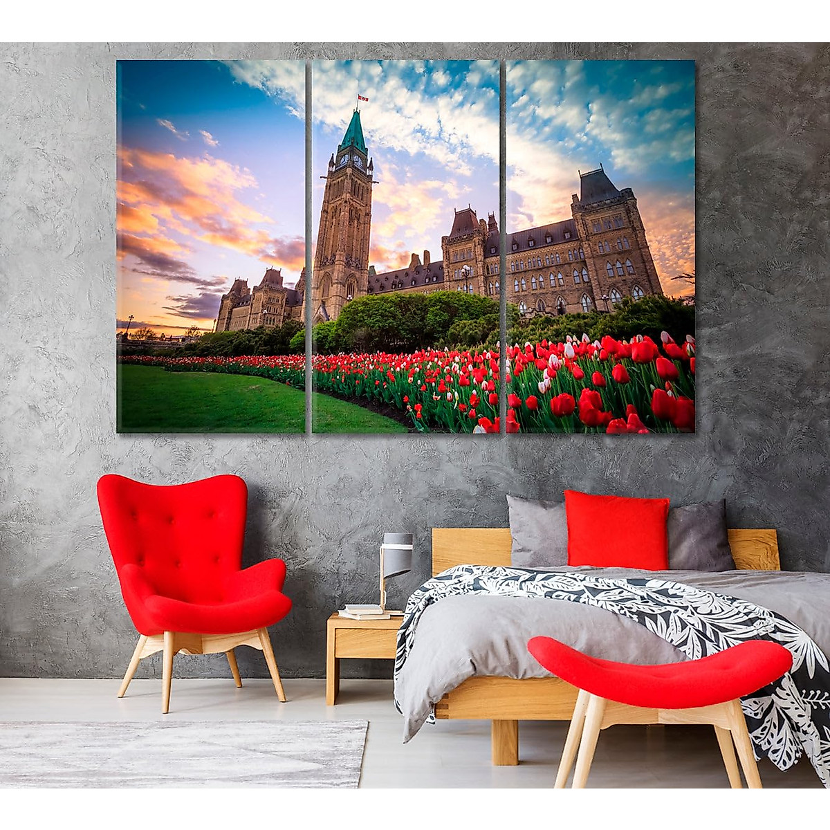 Parliament Building of Canada Canvas Print 3 Panels / 36x24 inches