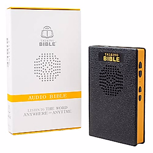 Talking Bible - Electronic Holy Bible Audio Player in English for Seniors, Kids and The Blind, Solar Powered, KJV (King James Version), Black
