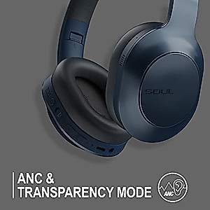 New Soul Emotion Max - Active Noise Cancelling Wireless Over-Ear Headphones with Multipoint Connection, Blue