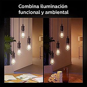 Philips Hue White Dimmable Filament ST19 LED Smart Vintage Edison Bulb, Bluetooth & Hub Compatible (Hue Hub Optional), Voice Activated with Alexa