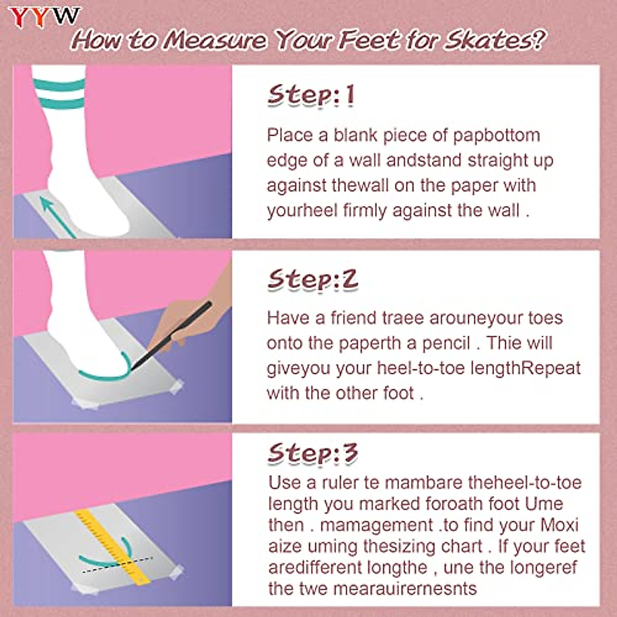 YYW Roller Skate for Women Men Light up Wheel - Double Roller Skater High-top PU Leather Roller Skate Shoes Adjustable PU Roller Skates with Four Piles for Adult Girls Beginners Pink