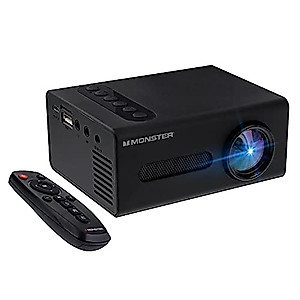 Monster Image Mini Small Format LCD Projector 1920x1080 HD Quality, Project Up to 8 Feet Away, Works On Projection Screens Ranging from 20-80 Inches. Supports Any Format with Universal HDMI Cable