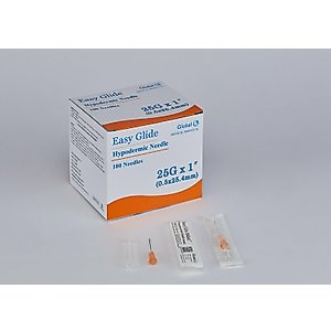 25G-1 in (25MM) Luer Lock Industrial Dispensing Accessories Supplies, Pack of 100, Easy Glide Individually Packaged