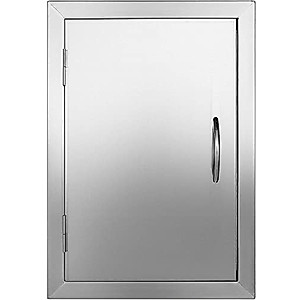 BBQ Future Stainless Steel Outdoor Kitchen Door 14W x 20H Inch, Cabinets Vertical Single Access Doors for Grilling Station or Commercial BBQ Island, Outside Grill Door with Magnet