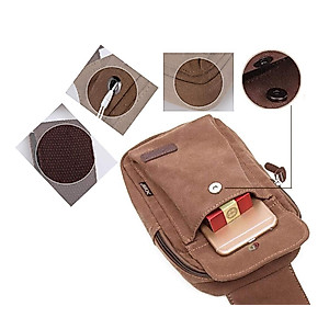 Wxnow Canvas Sling Bag Crossbody Backpack for Women & Men Chest Bag (Light Grey)