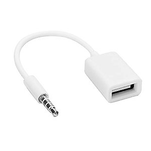 ASHATA Audio Cable 3.5mm Male to USB Female, USB Female to Aux Jack Male Audio Cable 3.5mm Auxiliary Adapter Converter Cable for Devices with AUX Audio Jack