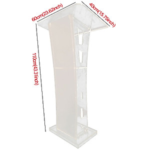 CNCEST Acrylic Podium Pulpit Plexiglass Transparent Stand Lectern 110cm for Conference (23.62x15.75x43.31 Inch), Clear