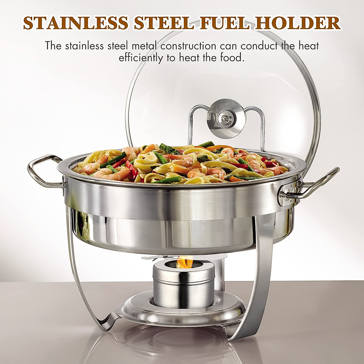 4pcs Buffet Warmer Fuel Holder with Cover Chafer Stainless Steel Canned Heat Fuel Box Burner Chafer Canned for Buffet Barbecue Party