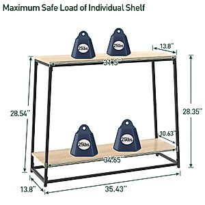 SpringSun Console Sofa Table, Entryway Table with 2-Tier Storage Shelves for Living Room, Bedroom, Balcony and Hallway