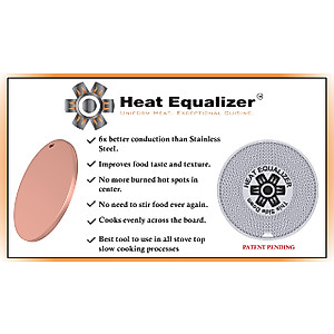 6 inch None Stick Copper finish Heat Equalizer-Heat Diffuser for Gas Stoves – Aluminum & Copper Alloy Hot Plate for Even Cooking-Burner Cover & Simmer Plate