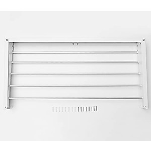 GorillaRack Laundry Drying Clothes Rack | Retractable Clothing Rack Wall Mount | Clothes Drying Rack Indoor Outdoor for Hanging Heavy Duty Laundry White