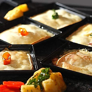 Kosmosta Non-Stick Coated Mini Grill Cheese Pan Melting Accessories for Raclettes Replacement trays Raclette Dishes Mini raclette pans, Square Shape(8PCS)