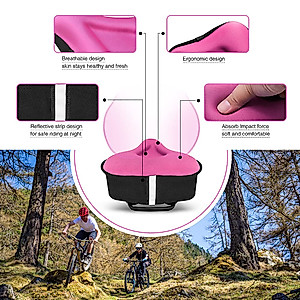 ANZOME Bike Seat Cushion, Extra Soft Wide Gel Bike Seats Cover for Men Women Comfort Fits Bicycle Cushions of Exercise Bikes Spin Stationary Cruiser Bicycles Indoor Cycling(Waterproof Case Included)