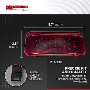 Command Electronics LED RV Camper Trailer Stop Turn Brake Tail Lights/License Light/Black Base