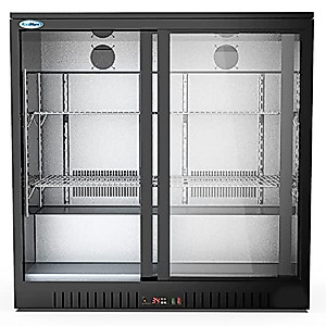 KoolMore BC-2DSL-BK Commercial-refrigerators, Double Sliding Door, Black, 7.4 cubic feet