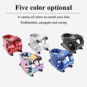 EVOSID Bicycle Handlebar Stem MTB CNC Power Short 35mm Mountain Bike Bridge 31.8 Pipe Cycling Stem Riser Table (Black)