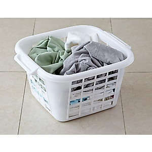 ADDIS 505976 24 Litre Square Laundry Basket, White