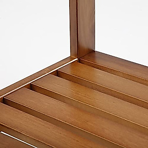 BplusZ KD-50N Outdoor Porch Wooden Side Table for Patio Lawn Garden Rectangular End Tables with Storage Brown