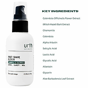 Urth Post Shave Elixir Razor Bump Treatment & Ingrown Hair Remedy for Men with Vitamins C and E for Soothes & Restores Skin.