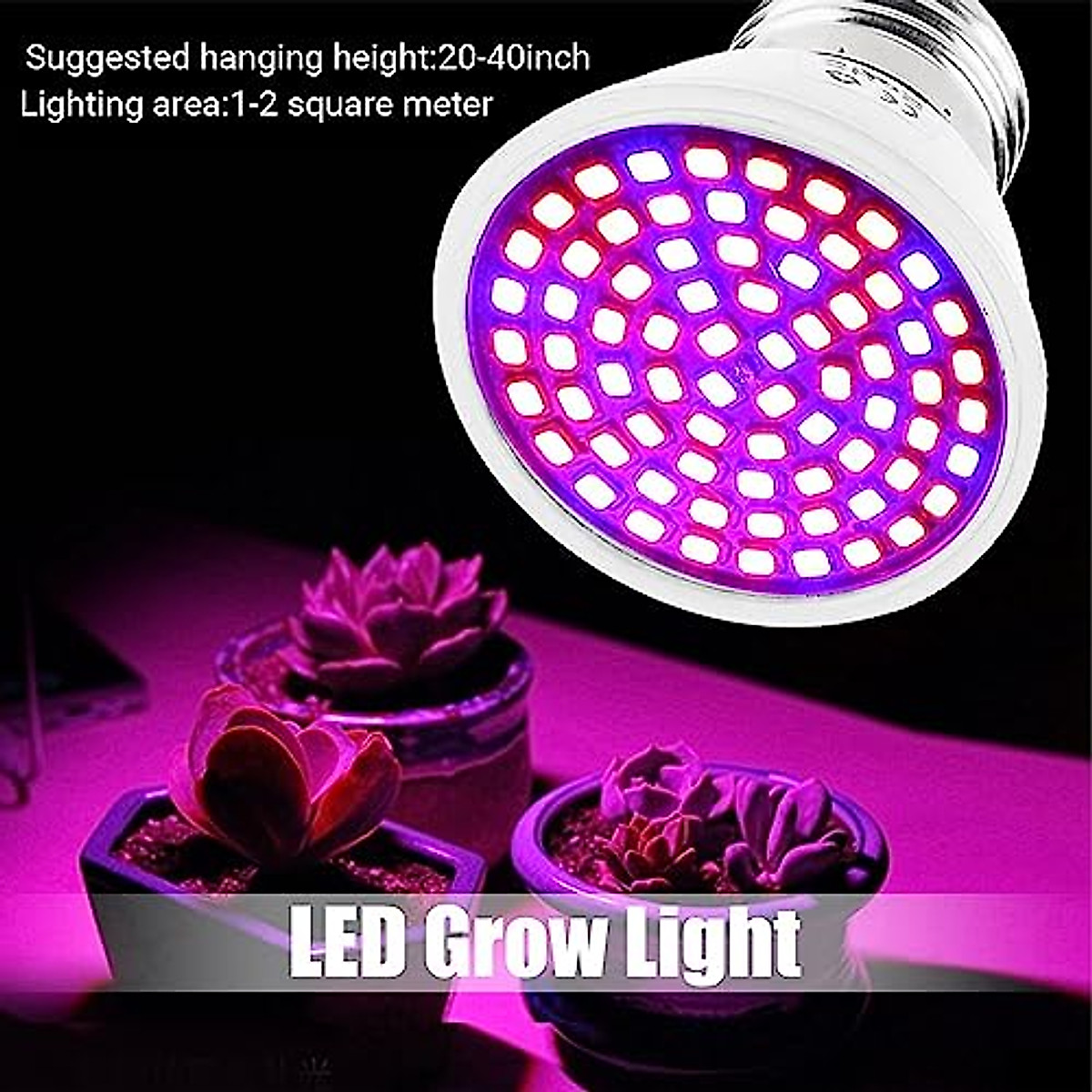 Full Spectrum Grow Light, 36W LED Grow Light Bulb -52 Red + 20 Blue AC220V 72 LEDs SMD2835 Plants LED Lamp Bulbs for Small Grow Box, Grow Tent, DIY Hydroponics, Bonsai, Garden etc