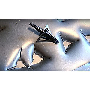 DEEPOWER Broadheads 100 Grain Fixed Blade 4-Pack Archery Crossbow Broadheads 1+1/4 Inch Cut Diameter Carbon Steel Ferrule