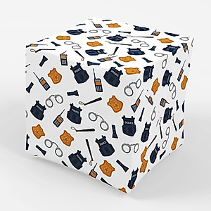 Stesha Party Police Wrapping Paper Birthday Gift Wrap - Folded Flat 30 x 20 Inch - 3 Sheets