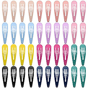 Snap Hair Clips for Women Girls, Funtopia 40 Pcs 7cm / 2.8 Inch Long No Slip Metal Hair Clips Snap Hair Barrettes Hairpins for Thick Hair (Mixed color)