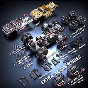 HYPER GO H14BM 1/14 Brushless RC Cars for Adults Fast 50 mph, RC Trucks 4wd Offroad Waterproof, Electric Powered High Speed RC Car, Scary Fast Extreme RC Truggy with 3S Battery for Snow Sand