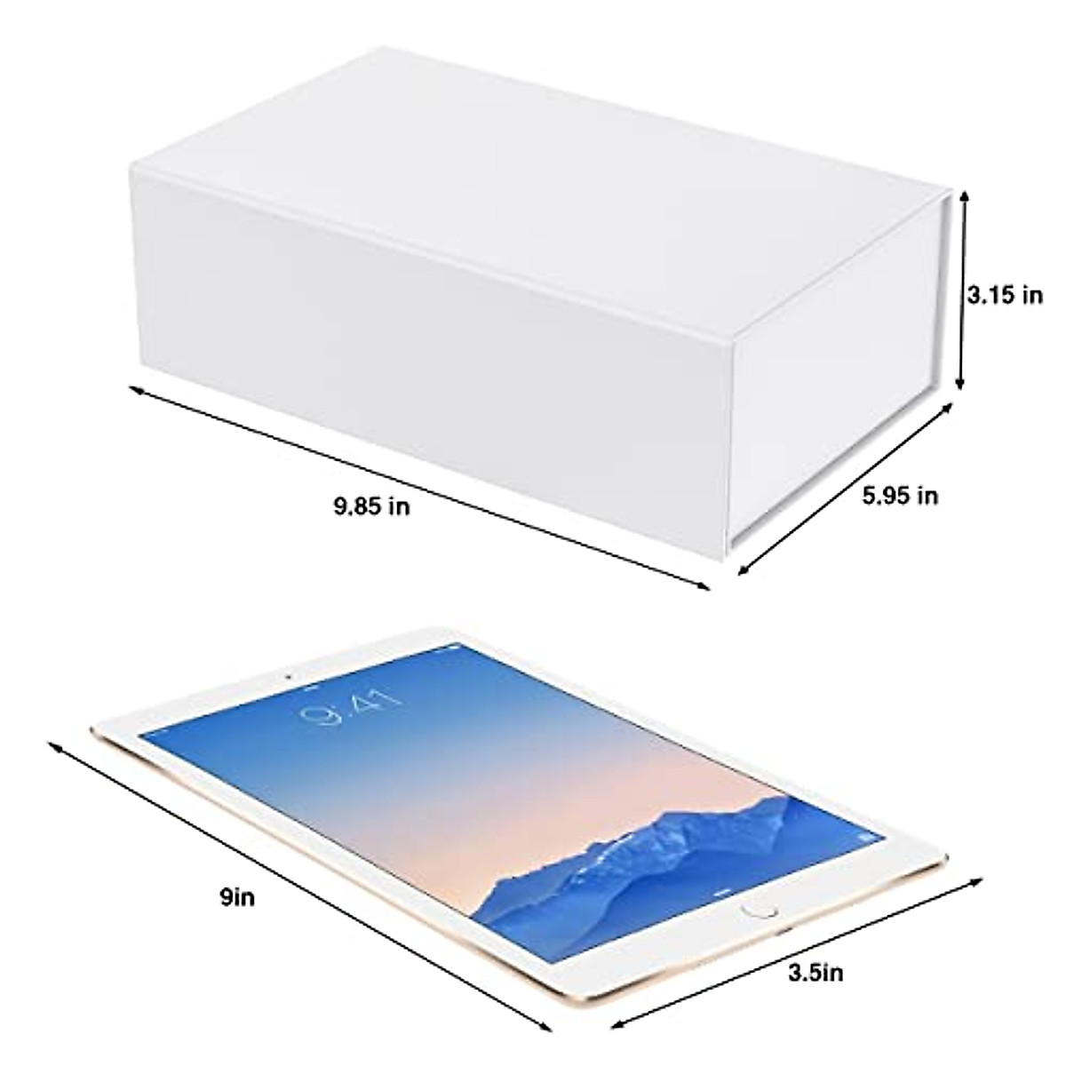 MOZRRO Gift Box with Lids, 9.85 x 5.95 x 3.15 In Magnetic Closure Collapsible Gift Boxes for Gift Packaging, Gift Box for Christmas,Mothers Day,Fathers Day,Graduations,Weddings,Birthdays Gifts