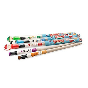 Holiday Smencils - HB #2 Scented Fun Pencils, 5 Count - Stocking Stuffer, Gifts for Kids, School Supplies, Party Favors, Classroom Rewards