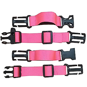 Amlrt 2 Packs Backpack Chest Strap- Nylon -Suitable for Webbing on The Backpack up to 1 in(Pink)