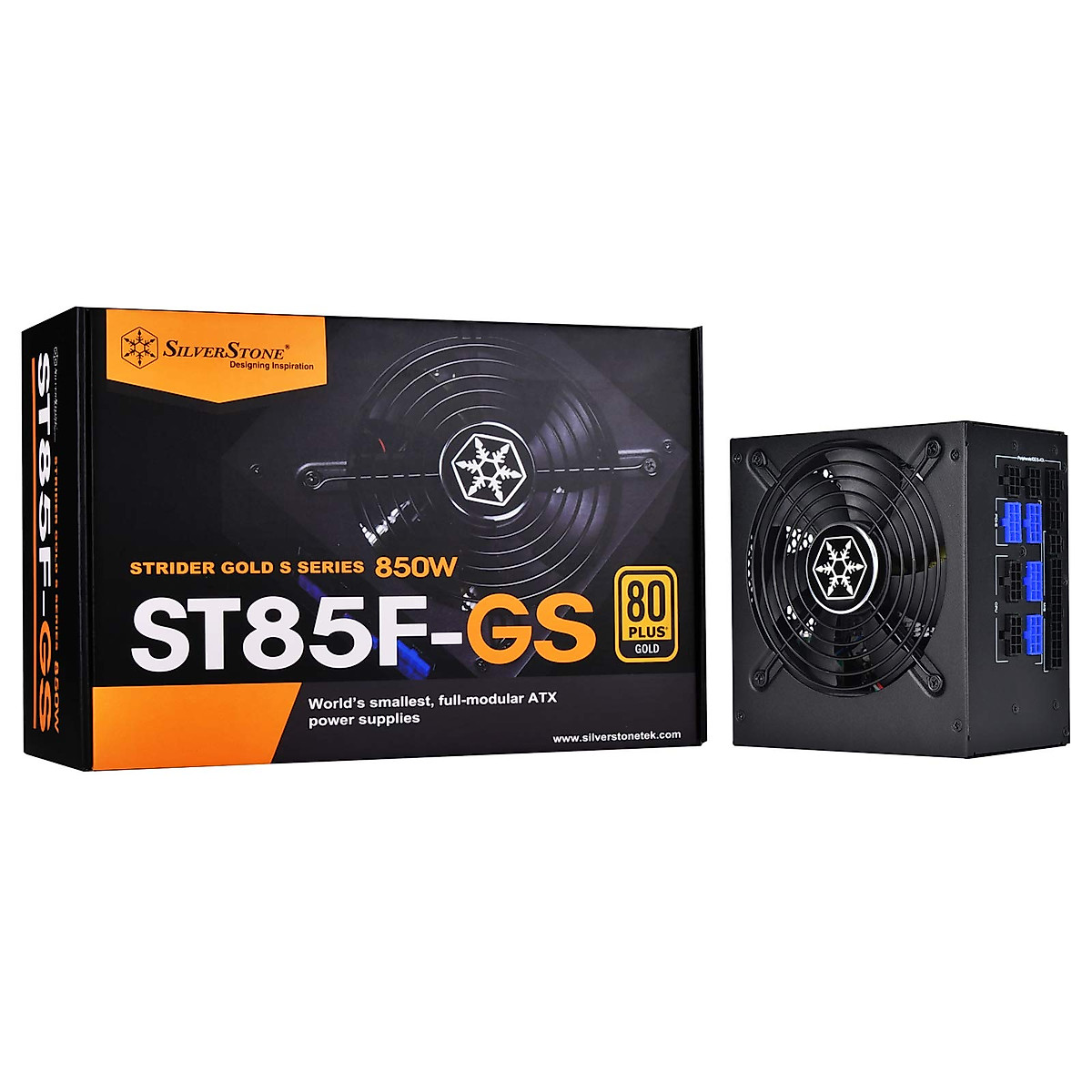 SilverStone Technology 850W Computer Power Supply PSU Fully Modular with 80 Plus Gold & 140mm Design Power Supply (SST-ST85F-GS-V2)
