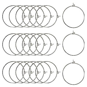 JIALEEY 100PCS Wine Glass Charm Rings 25mm Silver Plated Open Jump Ring Earring Beading Hoop for Jewelry Making Wedding Birthday Party Festival Favor
