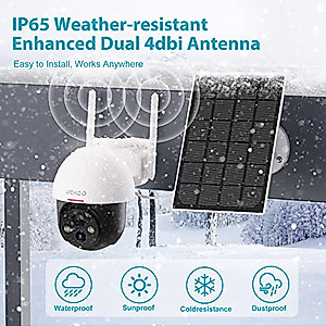 DEKCO 2K Solar Security Cameras Wireless Outdoor, 360° View Pan Tilt Spotlight Battery Powered WiFi Security System, 2-Way Talk, HD Night Vision, Human Detection