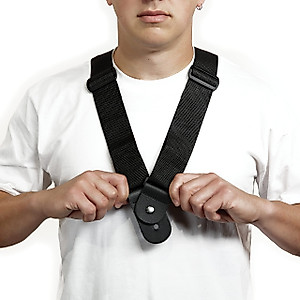 D'Addario Accessories Leather Dare Guitar Strap - Black