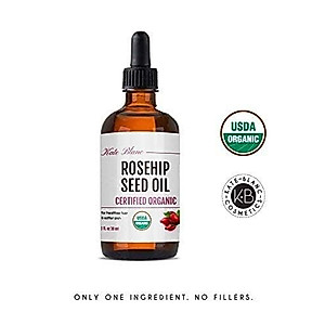 Kate Blanc Cosmetics Rosehip Oil for Face & Skin (1oz, Organic, Pure, Cold Pressed) Rosehip Seed Face Oil for Facial & Gua Sha Massage