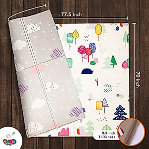 90210 Baby Play Mat - 70 x 78 x 0.3 Extra Large Baby Play Mats for Babies and Toddlers, Reversible Crawling Mat, Water-Proof, Foldable, with Thick Foam, Safe for Kids and Babies