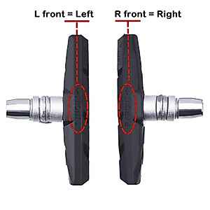 HOTOP 4 Pairs Bike Brake Pads Mountain Bike Brake Pads with Hex Nuts and Spacers V Bicycle Blocks Set, 70 mm(Black)