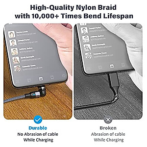 Aripps Magnetic Charging Cable 4 Pack (3.3ft/6.6ft/6.6ft/10ft), 540 Degree Rotating Magnetic Phone Charger Cable, 3 in 1 Nylon Braided Magnetic USB Cable for Type C, Micro USB