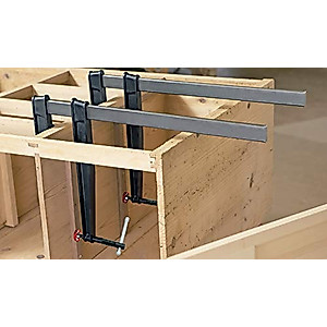 BESSEY Deep Reach Tradesman's Bar Clamp - 20 In. Throat x 24 In - CDS24-10WP - Woodworking Clamps with Wooden Handle, Ideal for Home Improvement, Workbench Projects, carpentry and Cabinetry