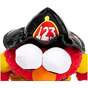 GUND Sesame Street Official Firefighter Elmo Muppet Plush, Premium Plush Toy for Ages 1 & Up, Red/Yellow, 13”