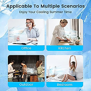 Portable Air Conditioner Fan, Ultra Quiet&Strong Airflow Personal Small Evaporative Air Cooler with 3 Speeds LED Light, 2 Cool Mist&2-8H Timer, Desk Cooler Fan for Room Office Camping, FERRISA (White)