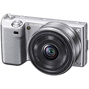 Sony Alpha NEX-5A/S Digital Camera with 16mm f/2.8 Lens (Silver) (OLD MODEL)