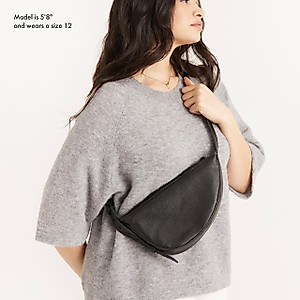 The Sak Tess Sling Bag in Leather, Adjustable Crossbody Strap, Mahogany