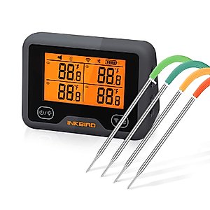 Inkbird Wi-Fi Bluetooth Grill Thermometer, Wireless BBQ Thermometer with 4 Probes,Digital Meat Thermometer for Smoker, Oven, Kitchen, Drum, Grill