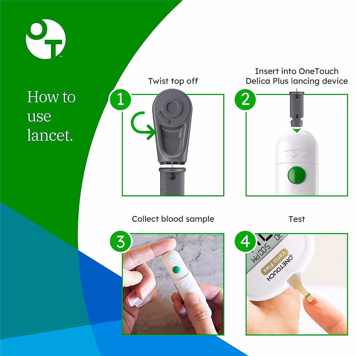 OneTouch Delica Plus Lancets and OneTouch Verio Test Strips Bundle | Includes 30 Test Strips & 30 Lancets | Fine 30-Gauge Lancets for Diabetes Testing | Diabetic Supplies for Blood Sugar Monitor