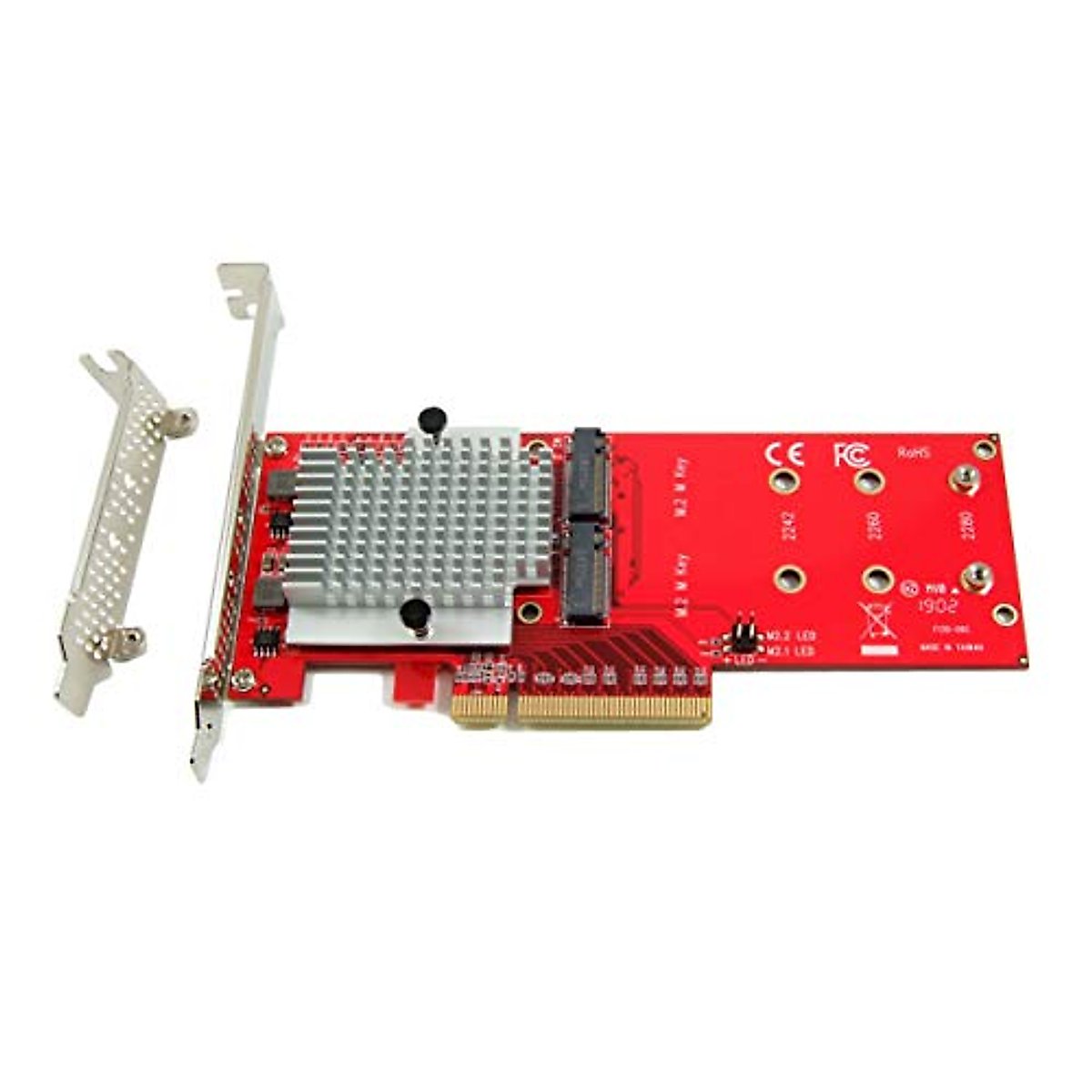 Ableconn PEXM2-130 Dual M.2 PCIe NVMe SSD Adapter Card - PCI Express 3.0 x8 / x16 Support 2X M.2 NGFF (M-Key) PCIe NVMe SSD for Mac & PC (ASMedia ASM2824 Switch) - PCIe NVMe Adapter Dual